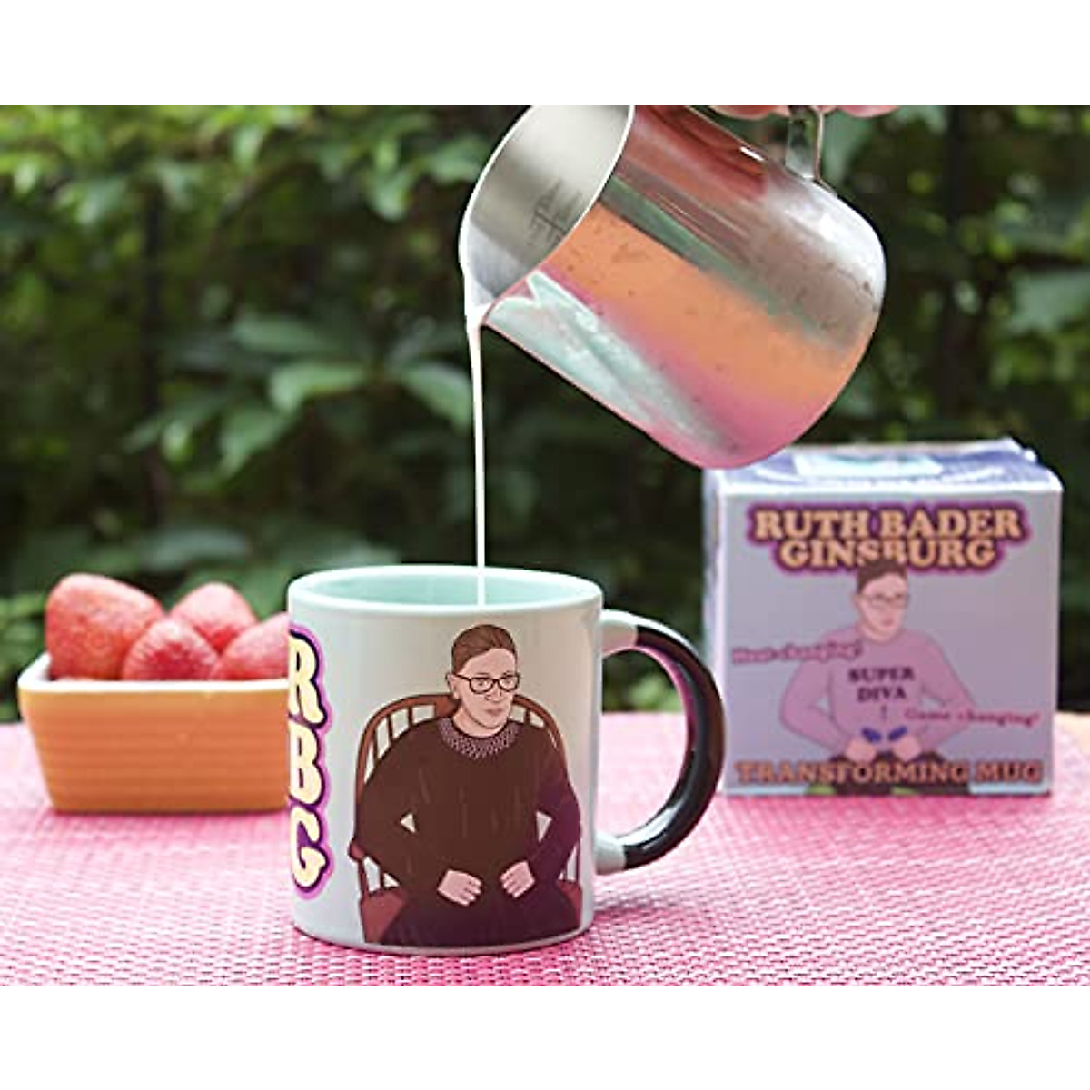 Ruth Bader Ginsburg Heat Changing Mug - Add Coffee and RBG Changes from Judicial Robes to Workout Gear