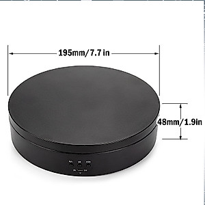 Leadleds Motorized Rotating Display Stand 7.7", USB and Battery Powered Turntable Display Stand for Photography, Video Shot, Product, Shoes(Black)