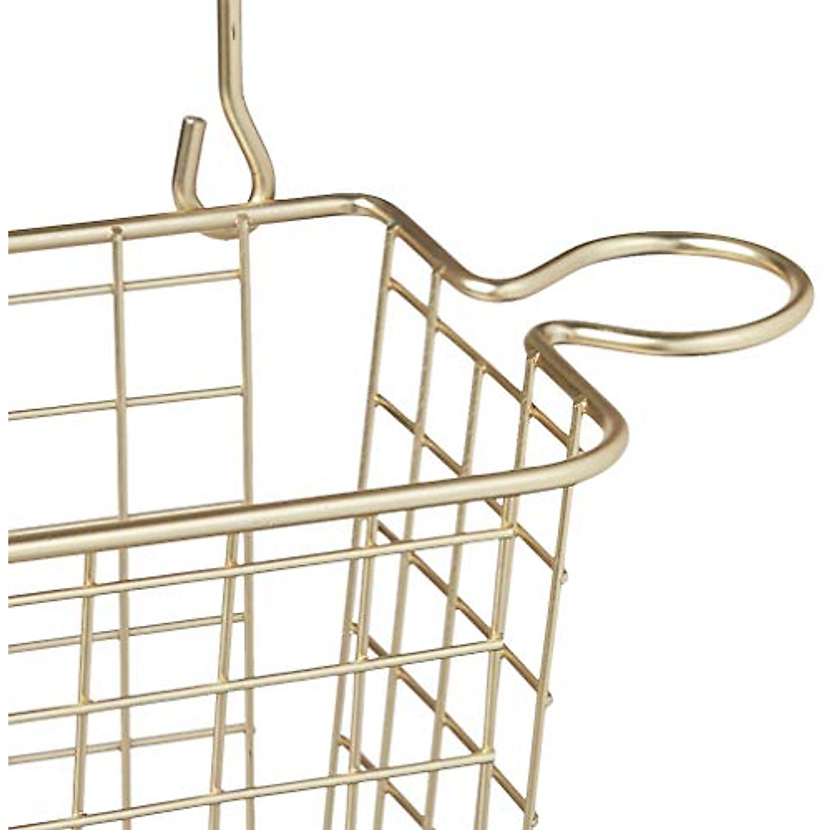 Spectrum Diversified Grid Hair Station, Over The Cabinet Door Steel Wire Bathroom Organizer Includes Holsters for Styling Tools & Blow Dryer Perfect for Hairbrushes & Flat Irons, Small, Gold