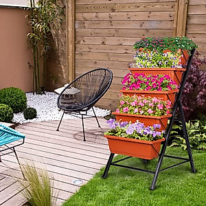 KIDINIX Vertical Raised Garden Bed 4Ft with 5 Tier Plant Boxes, Vertical Garden planters Indoor Outdoor, Elevated Freestanding Stand for Vegetables Flower Herb Patio