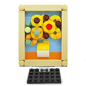 MIKEMENG 103pcs Sunflower MOC Building Blocks Set World Famous Art Paintings Blocks Toys Educational Classic Toy Bricks STEM Gift Toys for Kids Boys Girls