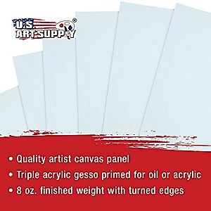 US Art Supply 6 X 6 inch Professional Artist Quality Acid Free Canvas Panel Boards 12-Pack (1 Full Case of 12 Single Canvas Panel Boards)