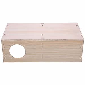 POPETPOP Guinea Pig Maze Hamster Houses and Hideouts Wood Small Animal Hideout 2 Chamber Hamster Hideout Hamster Hut Hideout Squirrel Pineapple Bed Toys Keep Warm Wooden Hamster Cage