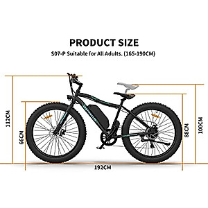 aostirmotor Electric Bike 500W 36V 13Ah Ebike, 26x4.0 inch Fat Tire Ebike, Electric Mountain Bike，Electric Bike for Adults