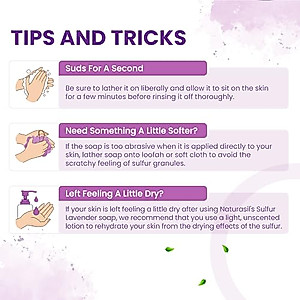 Naturasil 10% Sulfur Lavender Soap Bar Natural Skin Treatment for Acne, Bug Bites, Warts Treatment, Viral Bumps, Nodes & Itching | for Kids & Adults |113 grams