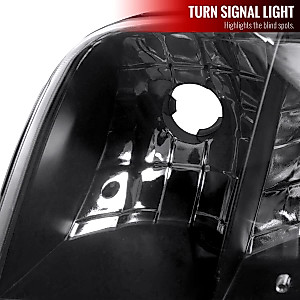 Carpartsinnovate For 98-11 Ford Crown Victoria Black Headlights+Corner Turn Signal Lamps Left+Right