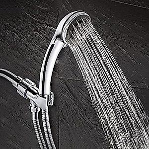 Welan Shower Head with Handheld High Pressure,7 Functions Hand Held Shower head with Stainless Steel 60 inch Hose-Chrome Finish, High Flow Hand Held Rain Showerhead