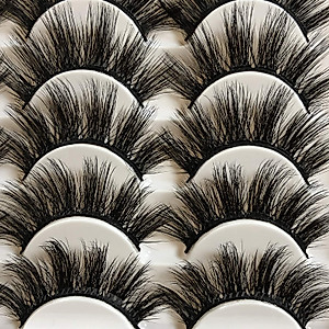 Gmagictobo False Eyelashes 20MM Thick Mink Lashes Pack 16 Pairs Fluffy Dramatic Fake Eyelashes 2 Styles 5D Long Soft Handmade Eye Lashes Multipack