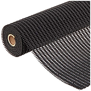 Con-Tact Brand Grip-N-Stick Durable Self-Adhesive Non-Slip Shelf and Drawer Liner, 18" x 4', Black