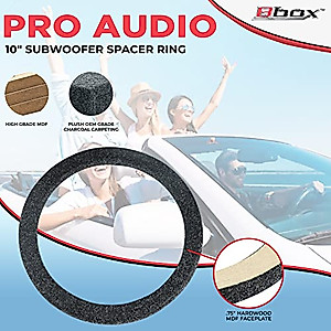Atrend Universal MDF Constructed Spacer for 10 Inch Speaker or Sub - Adds 3/4" To Depth - Premium Subwoofer Spacer Improves Audio Quality, Sound & Bass - Multiple Usage - Black