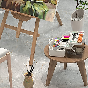 Covetree 3-Layer Plastic Dividing Storage Box，Multifunctional Plastic Tool Box with Handle for Sewing, for Sewing, Makeup, Medicine, Nail, Hair Accessories for Kids