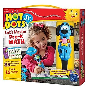 Educational Insights Hot Dots Jr. Let's Master Pre-K Math Set, Homeschool & School Math Workbooks, 2 Books & Interactive Pen, 100 Math Lessons, Ages 4+