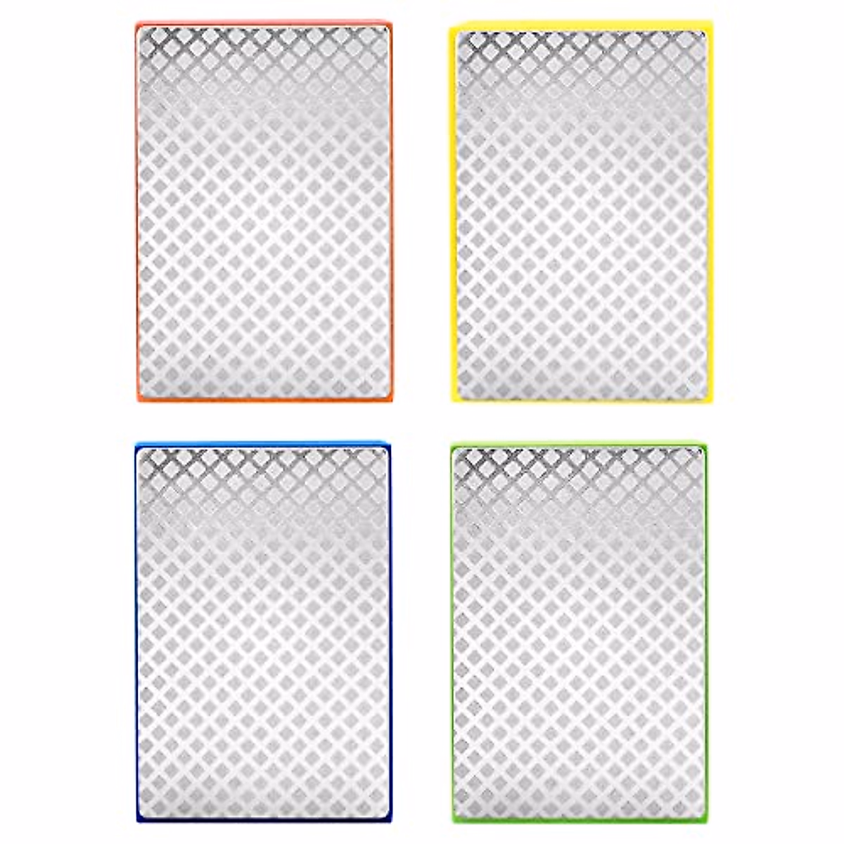 QWORK Diamond Hand Polishing Pads, 4 Pack Grid Sharp Sanding Block Kit, 60#,100#,200#,400# Diamond Hand Polishing Pads for Stone, Glass Granite Marble Concrete Stone Sanding and Polishing