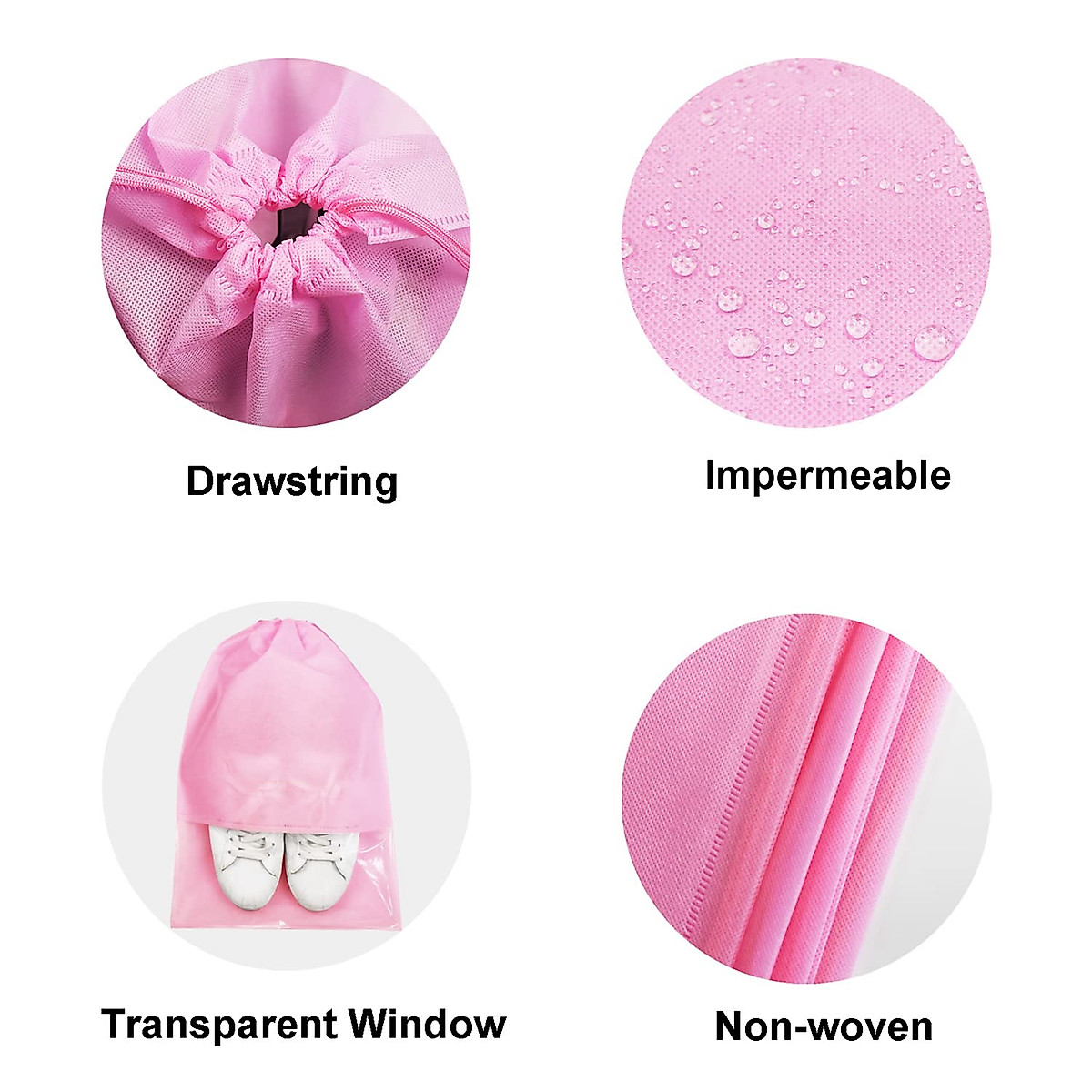 8PCS Travel Shoe Bags with Rope for Men and Women Large Shoes Pouch Organizers