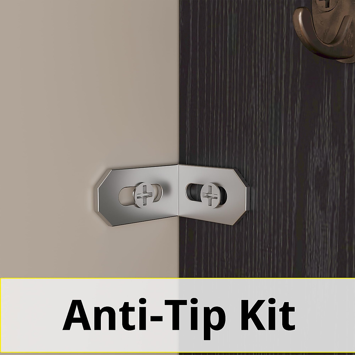 LIKIMIO Nightstand, 55" Tall End Side Table with Charging Station and Storage Cabinet, Small Bookshelf, for Living Room Office Bedroom, Vintage Black