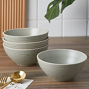 Stone Lain Lauren Modern Stoneware 32-piece Round Dinnerware Set, Plates and Bowls Set, Dish set for 8, Green