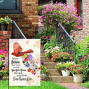 Eiyikof Cardinal Garden Flag Vertical Double Sided Farmhouse Burlap Yard Outdoor Decor 12.5x18 Inch-When you Believe Beyond What Your Eyes Can See Signs From Heaven Show up to Remind You that Love Never Dies