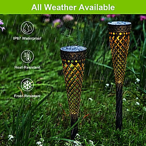 RECHOO Solar Garden Lights, 6 Pack Garden Decor Solar Outdoor Lights Decorative, Warm White & Cool White Garden Lights Solar Powered Waterproof, Outdoor Solar Lights for Yard Patio Backyard Decor