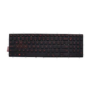 Abakoo New Keyboard Replacement for Inspiron 15 Gaming 7566 7567 Inspiron 15-7566 7567 5567 5565 5568 5570 5575 7566 Keyboard US Backlit Red 03R0JR