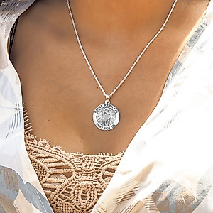 PicturesOnGold.com Saint Raphael Pendant Religious Medal EXCLUSIVE - 10k Solid Yellow Gold - 2/3 x 2/3 Inch - Protection Jewelry Christian Gifts for Men & Women