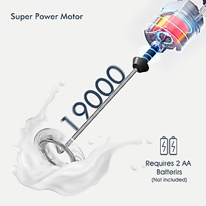 Powerful Milk Frother Handheld Foam Maker, Mini Whisk Drink Mixer for Coffee, Cappuccino, Latte, Matcha, Hot Chocolate, With Stand, Red