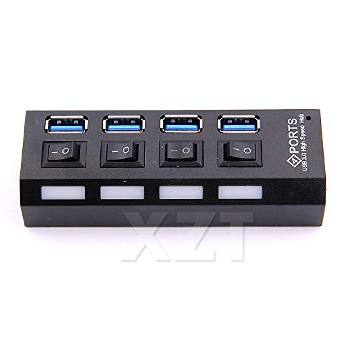 Lysee Data Cables - USB Hub 3.0 USB Splitter Multi USB 3.0 Hub Multiple 4 Port Hab Splitters with Power Adapter Computer Accessories Hub for PC - (Color: Black)