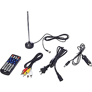 Naxa NDL-287 Bluetooth DVD Boom Box & TV, Black, 7"