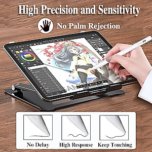 Universal Stylus Pens for Touch Screens POM Tip Magnetic iPad Pencil Rechargeable Tablet Pencil Active Stylus Pen for Android/iPad/Pro/Air/Mini/iPhone/Samsung/Lenovo/iOS/and Other Smartphone Devices