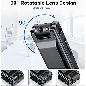 1080P Wearable Body Mounted Camera,Mini Pocket Video Recorder with Metal Body/Auxiliary Light/Motion Detection, Small Camcorder for Law Enforcement (with 32gb Card,Non-WiFi)