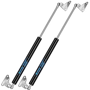 20 inch 200 LB Gas Prop Struts Shocks with L Mounting Brackets, 20" 889 N Lift-Support Gas Spring for Heavy-Duty Floor Hatch Trap Door Murphy Bed (Suitable Lid Weight: 185-220lbs), 2Pcs Set