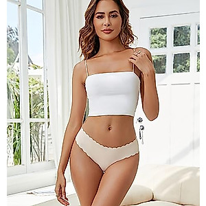 Wetopkim Women Seamless Thongs Panties Cotton Breathable Stretch T-back Solid Color Briefs Underwear