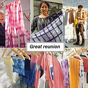 Fabric Tie Dye Kit with 3 Colors | Natural Shibori Powder | Indigo, Sunflower Yellow and Turkey Red | Perfect Clothing Dying | Painting Party Supplies DIY Art Craft Set for Kids and Adults