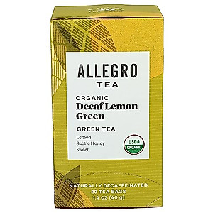 Allegro Tea, Organic Decaf Lemon Green Tea Bags, 20 ct