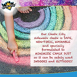 Regal Games Sidewalk Glitter Chalk, 20 Count Chalk, Jumbo Chalk, Washable, Art Set