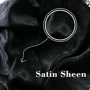 SHERWAY 9.6 Feet x 10 Feet Black Silky Soft Curtain Wedding Backdrop Drapes, Slightly Shiny Satiny Window Curtains for Party Ceremony Decoration