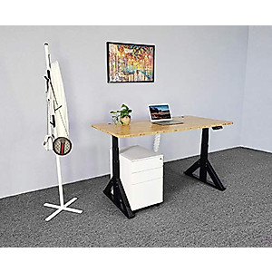 VWINDESK VJ205 Electric Height Adjustable Sitting Standing Desk Frame Sit Stand - Dual Motors 3 Stages Motorized Desk Base Only, Black