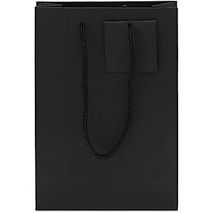 Sparkle and Bash Black Paper Gift Bags with Handles, Tags, Tissue Paper (8 x 5.5 In, 20 Pack)