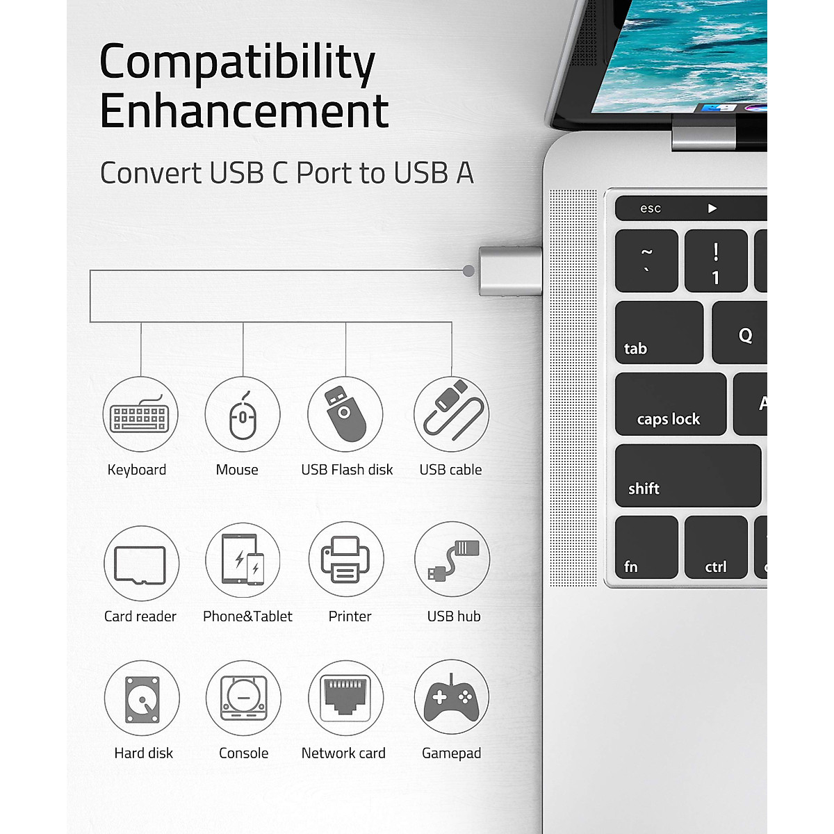 Syntech USB C to USB Adapter(2 Pack), USB-C Male to USB 3.0 Female Adapter Compatible with iPhone 15 Pro Max MacBook Pro Air 2023 iPad Mini Pro Surface Pro and Other Type C or Thunderbolt 4/3 Devices