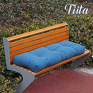 Tiita Outdoor Bench Cushion, 48×16 Inch Waterproof Patio Furniture Cushions Durable Patio Bench Seat Pads, Resistant Long Chair Cushion for Garden, Sofa, Swing (Blue)