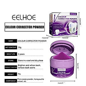 NBHC 2Pcs Teeth Colour Corrector Powder, Whiten and Clean Teeth Powder, Washing Remove Stains and Dirt, Freshen Oral Plaque, Brightening Teeth Clean Tooth Toothpaste Powder