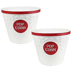 Hutzler Popcorn Buckets, set of 2, Red