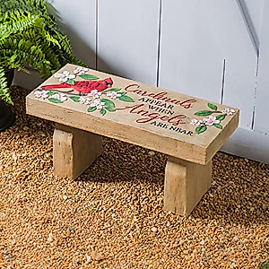 Cardinals Appear Memorial Outdoor Garden Bench | Birds and Flowers | Furniture for Patio Porch Lawn Park Deck Gravesite | Loss of Loved One | Pet Dog Cat