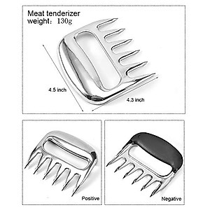 Bear claw， barbecue meat mincer，Meat Separator, stainless steel wire drawing meat mincer-barbecue and barbecue utensils, Meat Claws,Meat Shredder Claws，Shred and Cut Meats，a set of 2