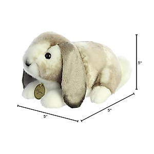 Aurora Miyoni 9" Grey Holland Lop Rabbit Stuffed Toy - Soft & Fluffy Polyester Animal Figure