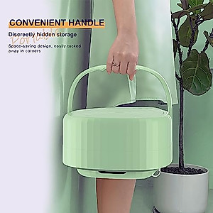 Yanpoake Foldable Portable Washing Machine and Spin Dryer 9L Compact Mini Washer for Baby Clothes Underwear Laundry Apartment RV Travel Camping, Green