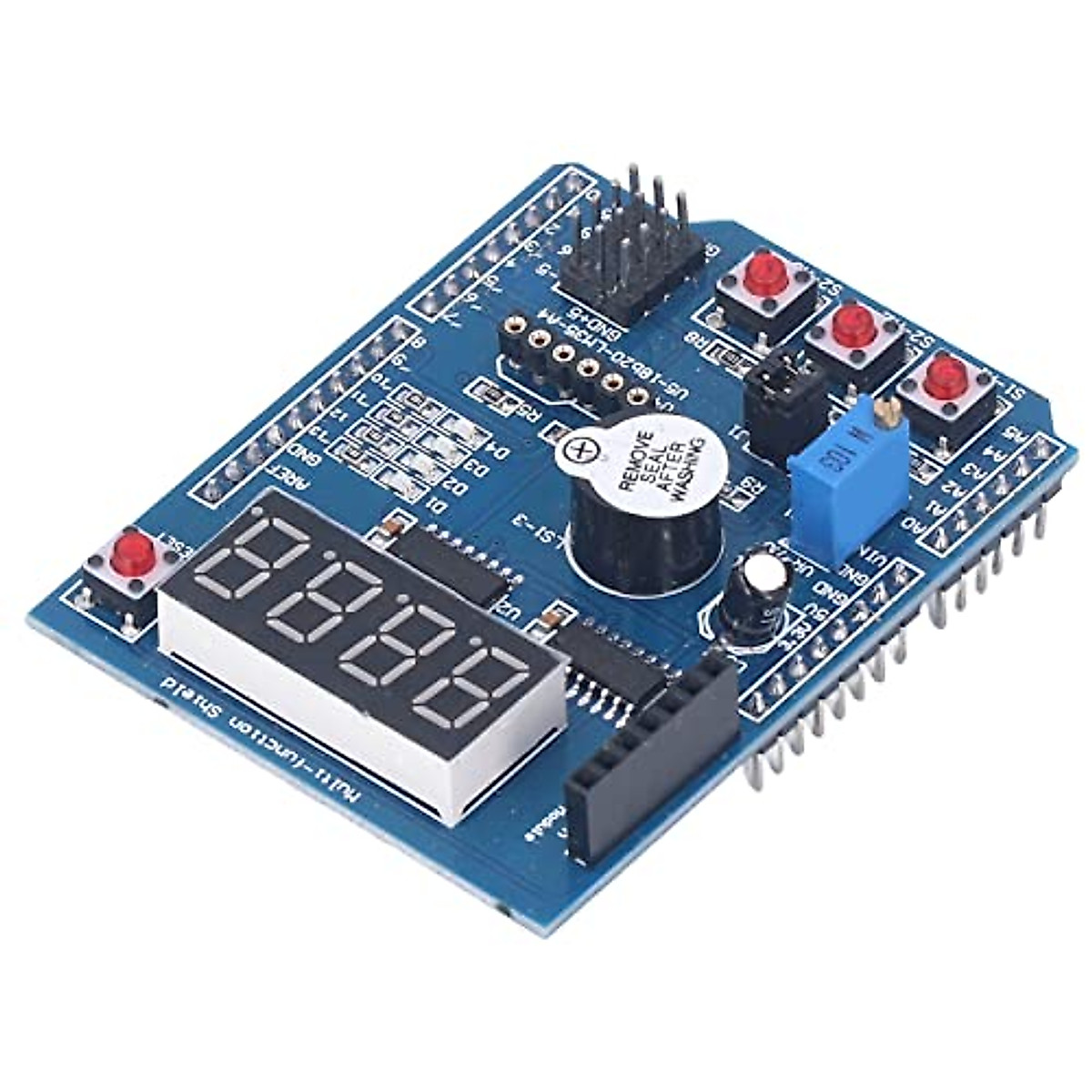 Kadimendium Multifunctional Expansion Module, 70x50mm Digital Display 4 Digit Development Board Adjustable Potentiometer for Wireless Experiment
