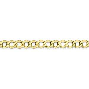 Sonia Jewels 10k Yellow Gold 5.25mm Curb Cuban Link Chain Bracelet - with Secure Lobster Lock Clasp 7"