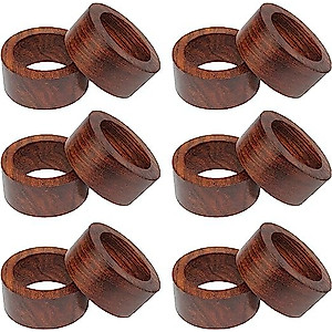 Divine glance Napkin Rings Dining Table Napkin Holder, Classic Everyday Use Thanksgiving, Christmas Napkin Rings Buckles,Festive Party Gift Farmhouse for Table (Set of 12, Brown)