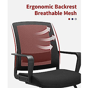 CLATINA Office Guest Chair with Lumbar Support and Mid Back Mesh Space Air Grid Series for Reception Conference Room 4 Pack