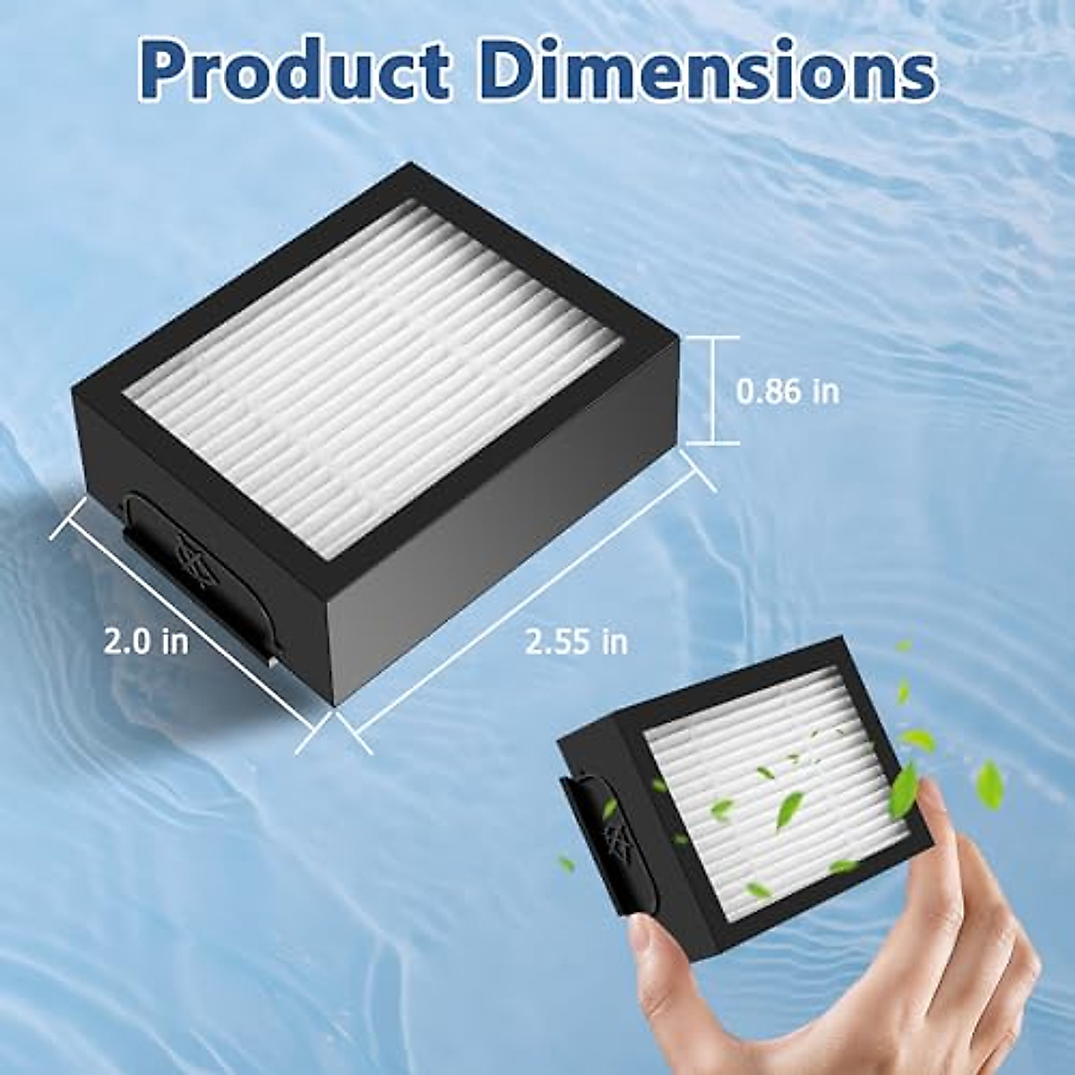 Filter Replacement for Roomba E I & J Series i7 i7+/plus i3 i3+ E5 E6 E7 i4 i6 i6+ i8 i8+ Vacuum Cleaners Parts, 6 Pack 4639161 High Efficiency Filters + 1 Cleaning Brush